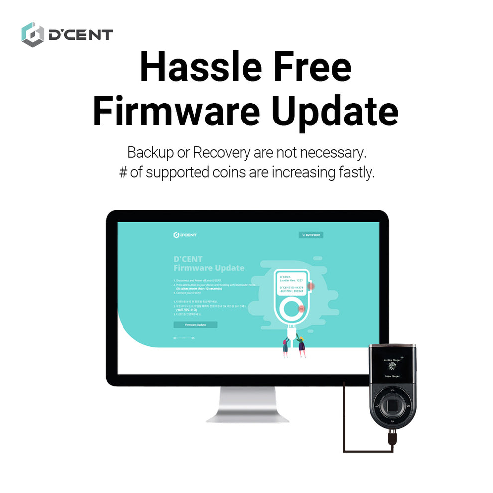 D'CENT Biometric - Cryptocurrency Cold Storage Hardware Wallet